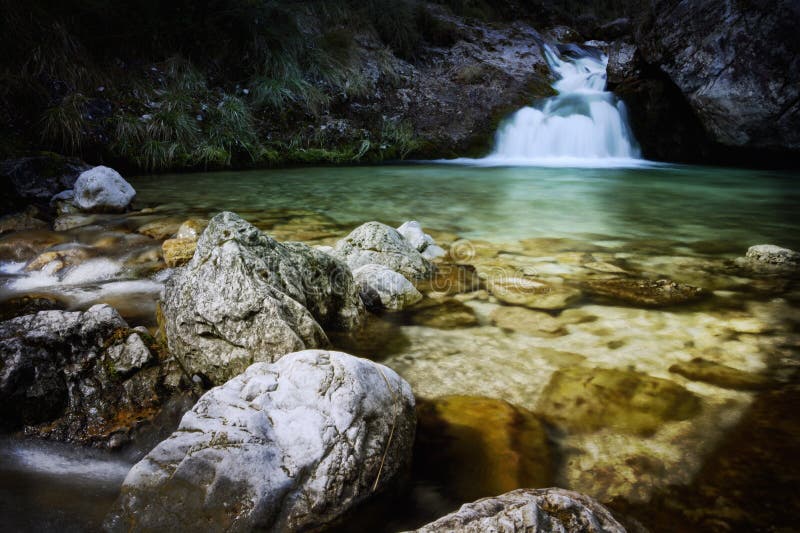 Waterfall stock photo. Image of flowing, park, natural - 69564770