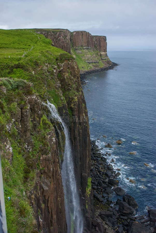 Waterfall beside Kilt Rock Skye Stock Photo - Image of coastal, face ...