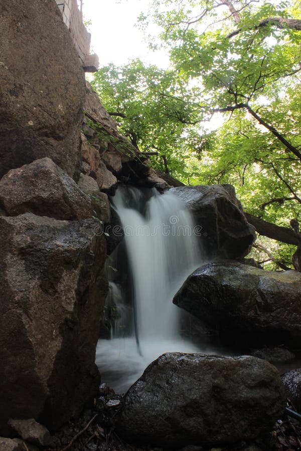 Waterfall in the Village of Imlil Stock Photo - Image of rock, cliff ...