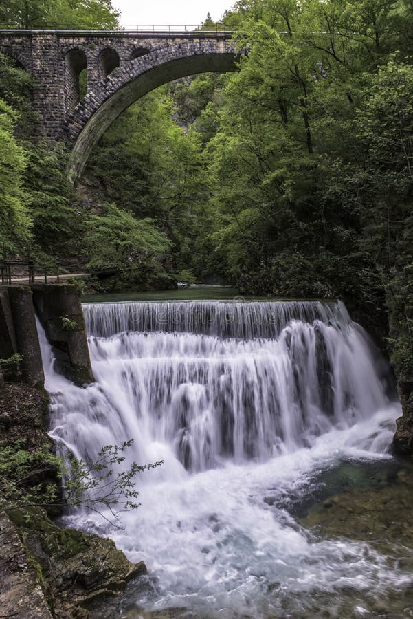 Waterfall in Vintnar Gorge, Slovenia Stock Image - Image of water, lake ...