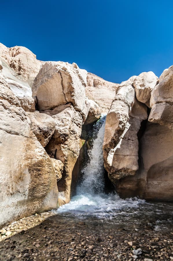 Waterfall In Wadi Hasa In Jordan Stock Image - Image of peaceful ...