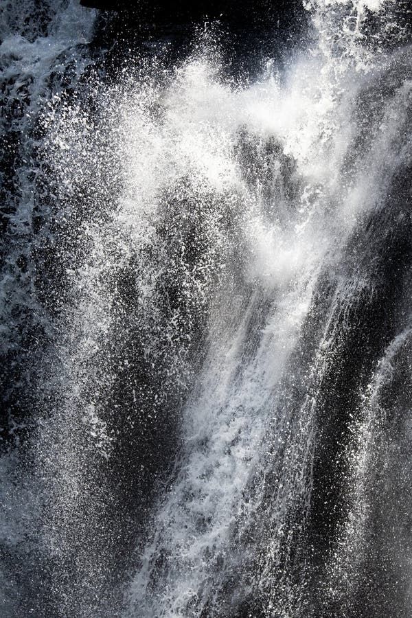 Waterfall with Water Drops and Sprays Stock Photo - Image of abstract ...