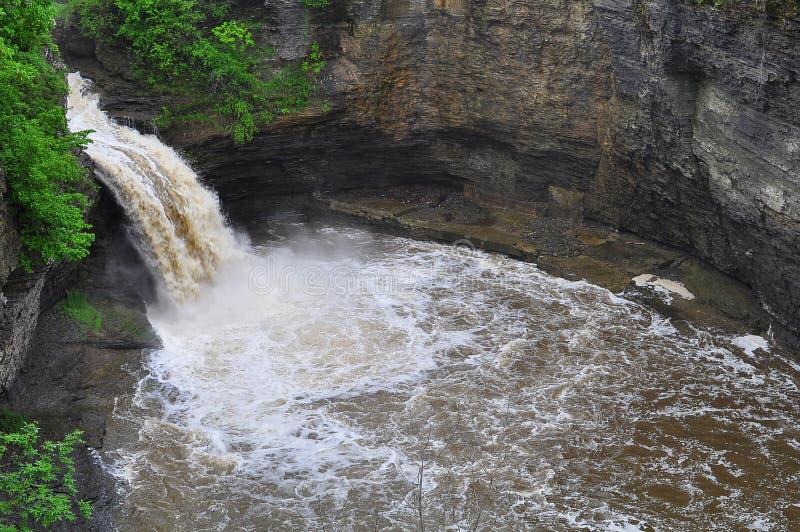 Waterfall stock image. Image of arch, grass, tower, spring - 49607999