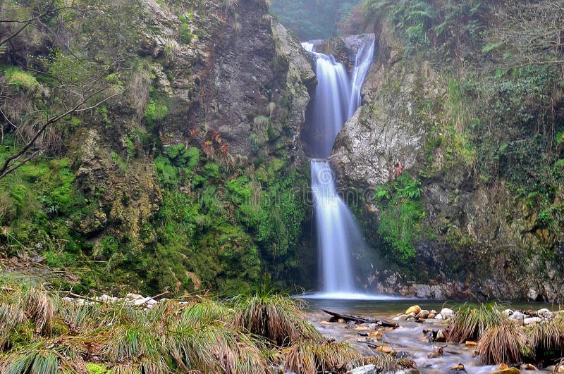 Waterfall. stock photo. Image of flowing, channel, slope - 94375844