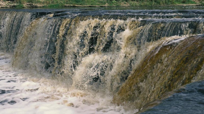 Waterfall, Water Flowing from the River Falls Down Stock Footage ...