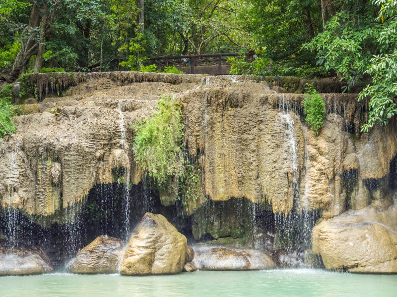 The Waterfall with Water Levels Declines Due To Warming Temperatures ...