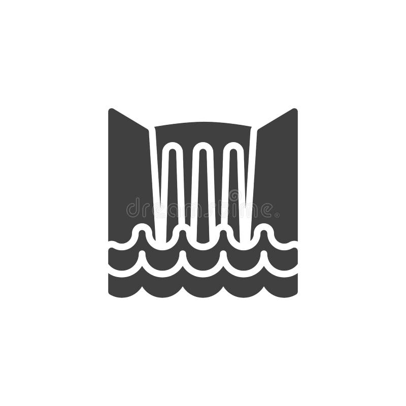 Waterfall icon vector stock vector. Illustration of cascade - 98911079