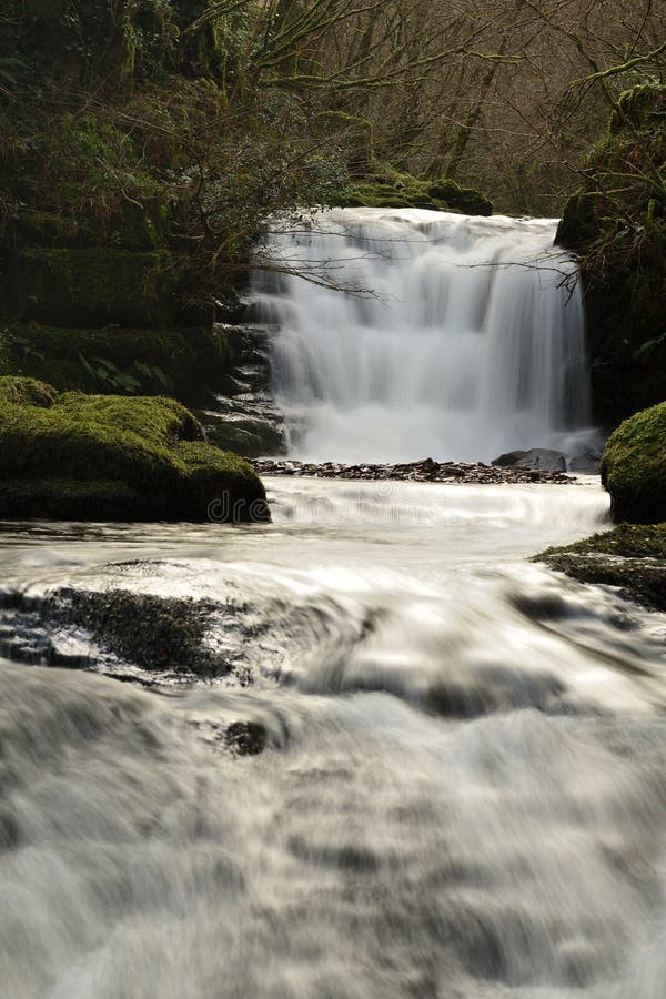 Waterfall at Watersmeet in Devon Stock Photo - Image of tourism ...