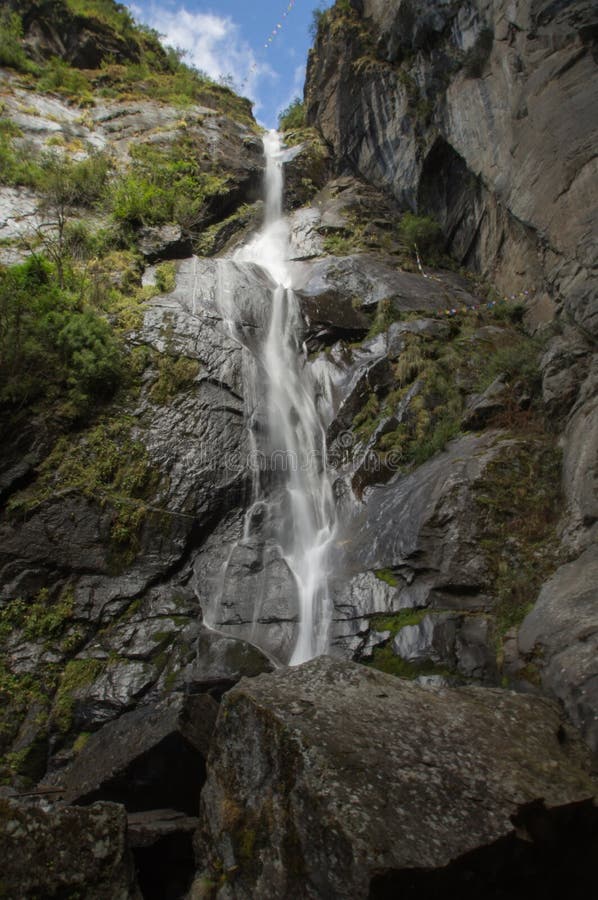 Waterfall, Bhutan stock image. Image of monastic, buddhist - 34669565