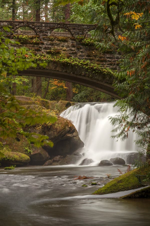 Waterfall in Whatcom Falls Park, Bellingham, Washington Stock Image ...