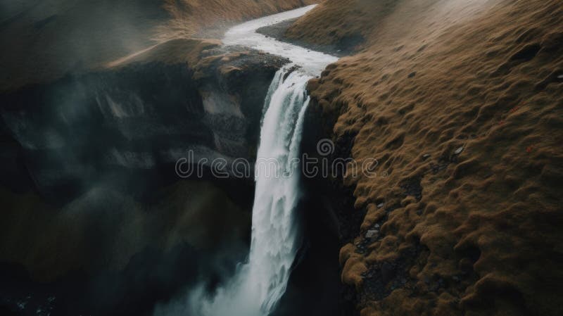 A Waterfall with a White Arrow in the Middle of it. Generative AI Image ...