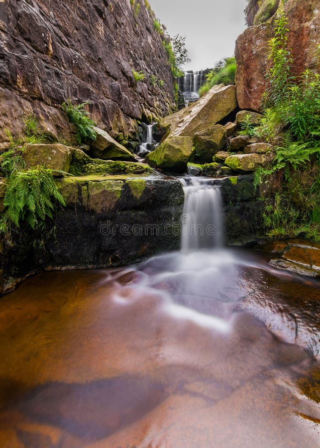 Waterfall at White Coppice stock image. Image of white - 78755829
