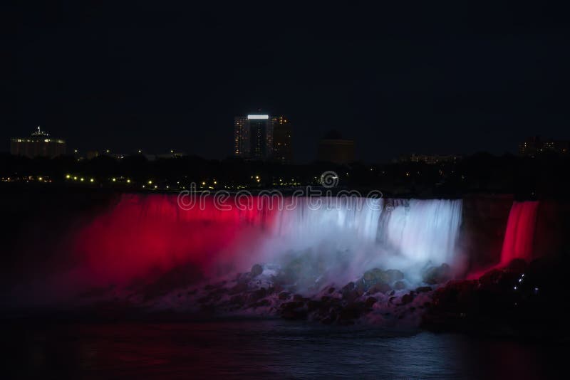 Waterfall White Red Niagara Falls Ontario Canada Stock Photo - Image of ...
