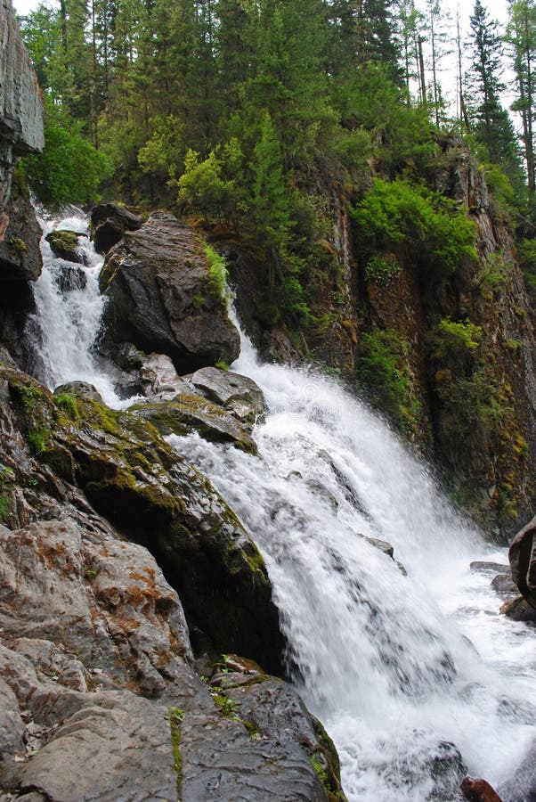 Waterfall Wide stock image. Image of altai, mountain - 35530395