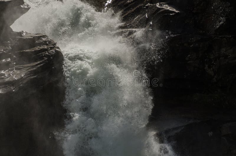 Waterfall with wild water stock image. Image of point - 83462155