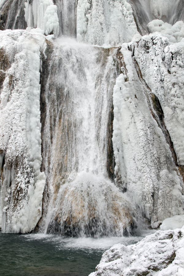 Waterfall in winter stock photo. Image of glandieu, cold - 23335262