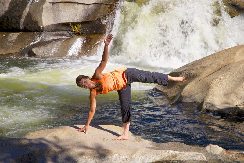 Waterfall Yoga Practice stock image. Image of waterfall - 34274207