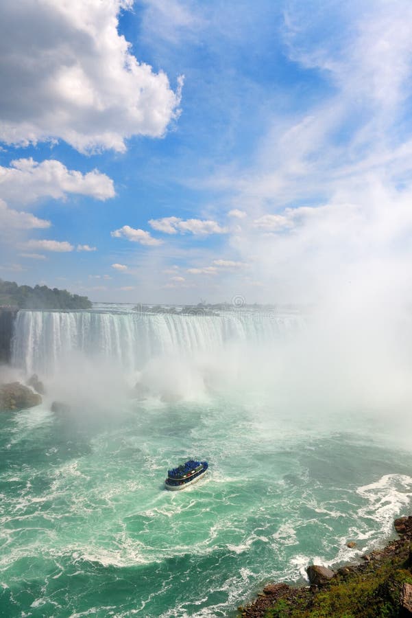 Waterfalls and boat stock image. Image of waterfall, yacht - 31469981