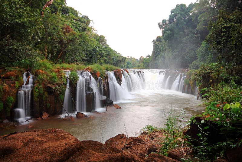 Waterfalls in Champasak, Laos Stock Photo - Image of exotic, clean ...