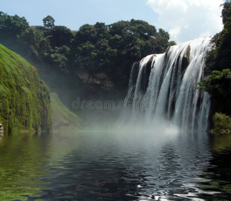 Waterfalls in China stock image. Image of anshun, flooded - 78602279