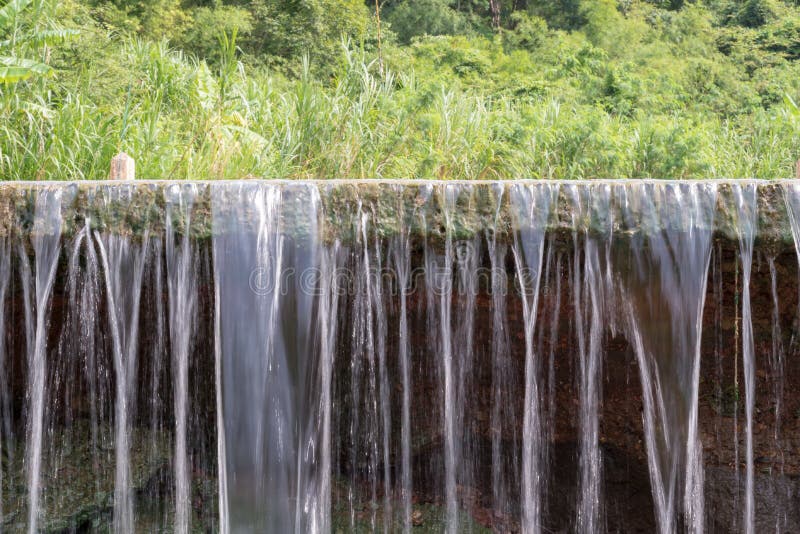 Waterfalls Flow from Springway Stock Photo - Image of structure, rough ...