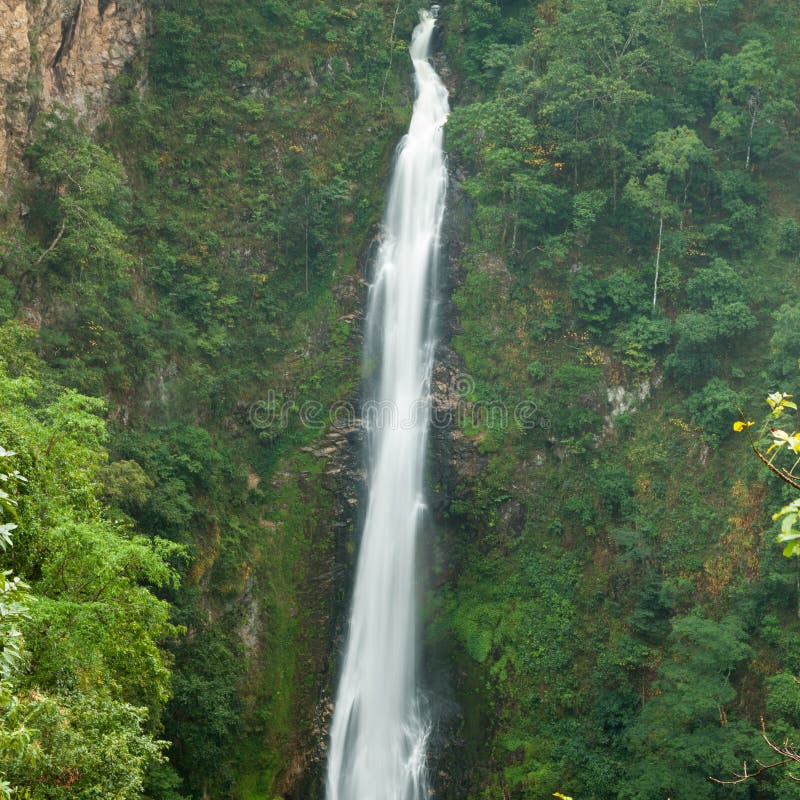 Waterfalls Flowing Down the Cliff Stock Photo - Image of landscape ...