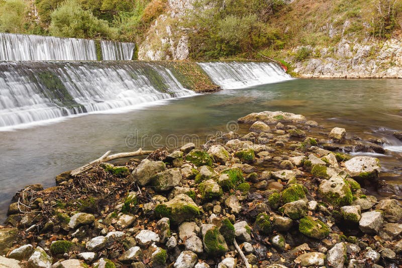 Waterfalls on Gradac river stock image. Image of motion - 77453023
