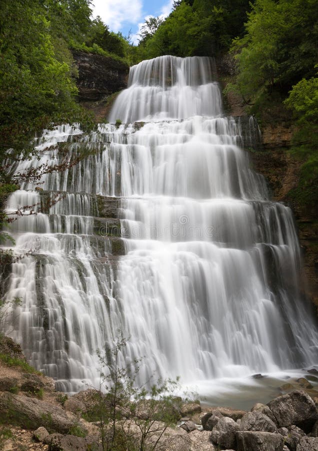 Waterfalls of the Herisson - Jura - France Stock Image - Image of ...