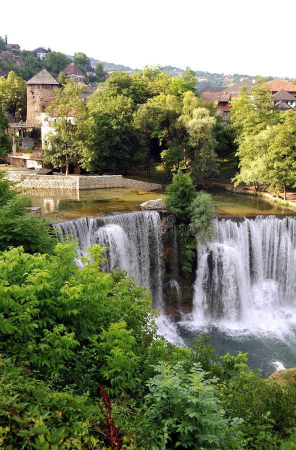 Waterfalls in Jajce stock image. Image of bosnian, historic - 26937215