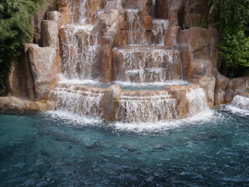 Waterfalls in a Landscaped Garden Stock Photo - Image of water, leaf ...