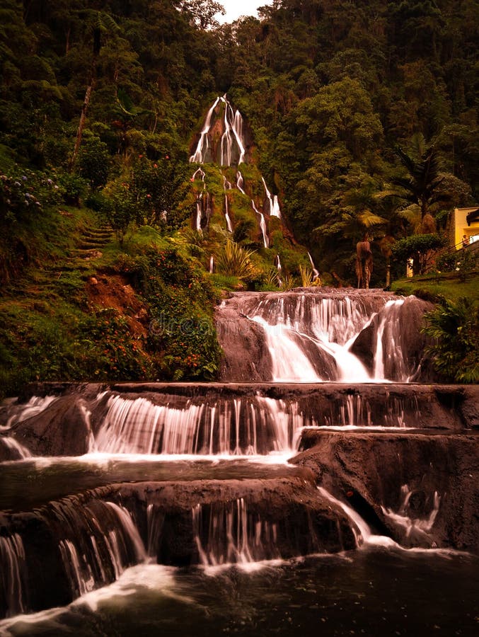 Waterfalls Middle Forest Colombia Stock Image - Image of popular ...
