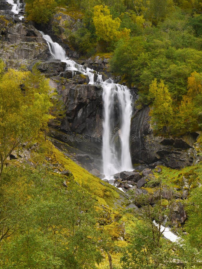 Waterfalls Nature Landscape in Mountains Stock Image - Image of ...