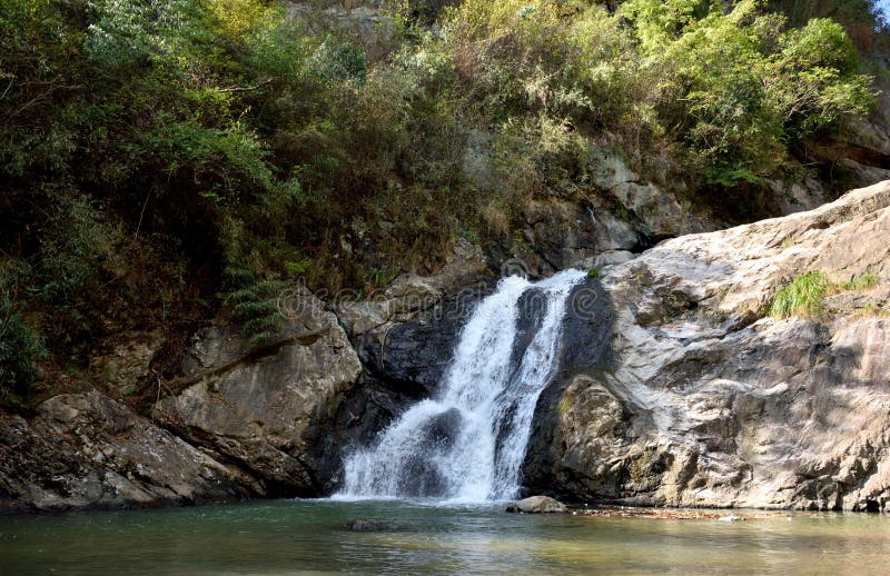 Waterfalls in quite peace stock photo. Image of valley - 83469606