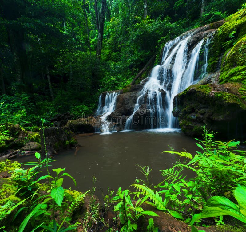 Waterfalls in the Rainy Season, Wetness in the Rainy Season Stock Photo ...