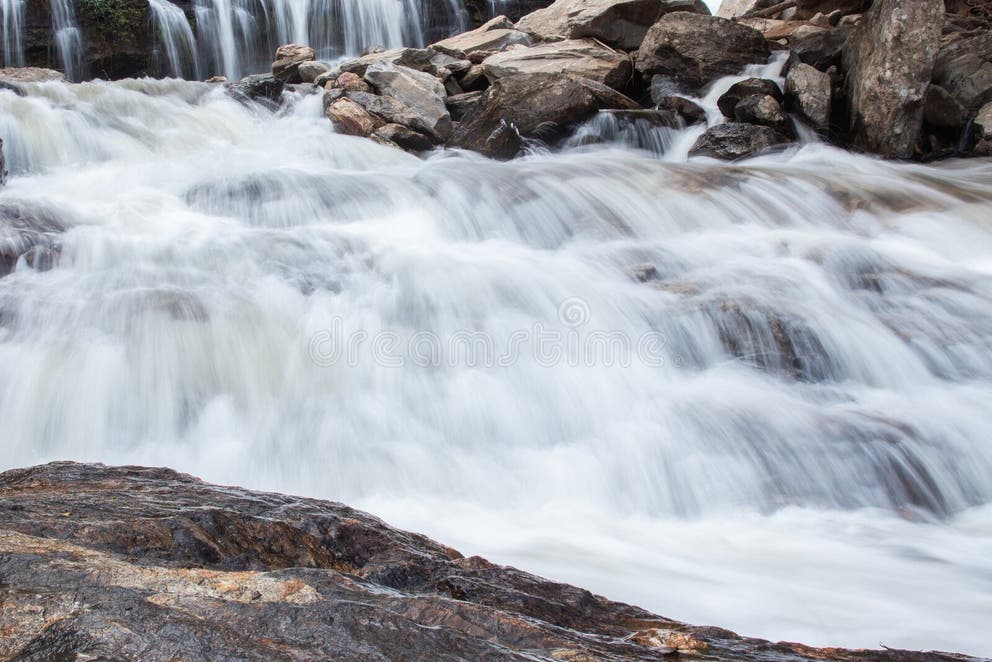Waterfalls running stock photo. Image of winter, still - 205865998