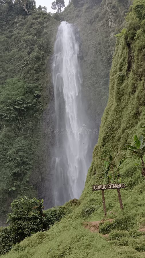 Waterfalls South Cianjur West Java Stock Photo - Image of rock ...