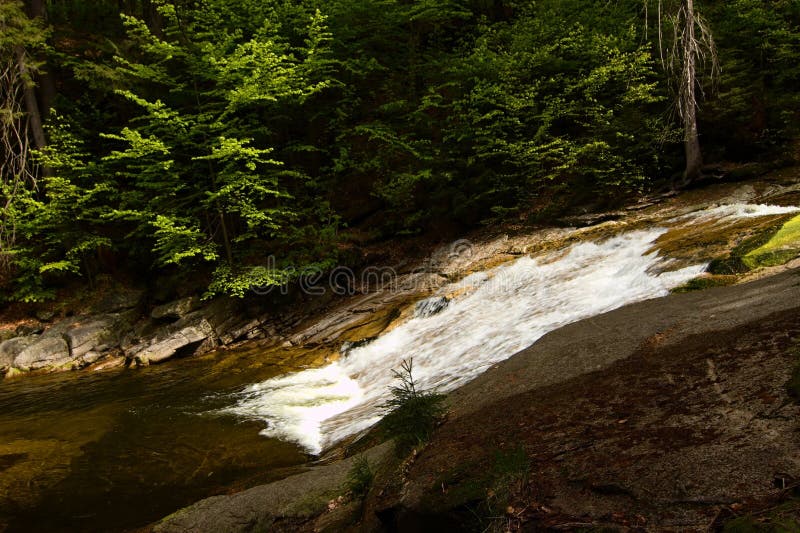Waterfalls on a Stream in the Forest Stock Photo - Image of flow, stone ...