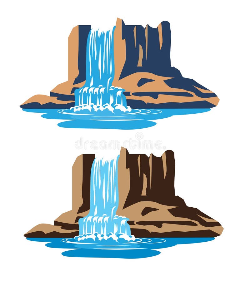 Stylized Waterfall Stock Illustrations – 386 Stylized Waterfall Stock ...