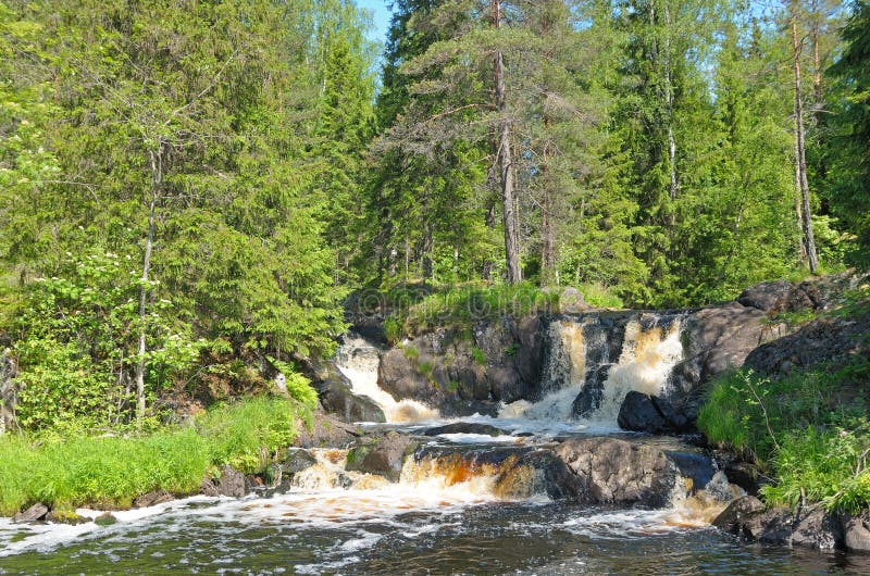 Waterfalls on the Tohmajoki River Stock Photo - Image of river ...