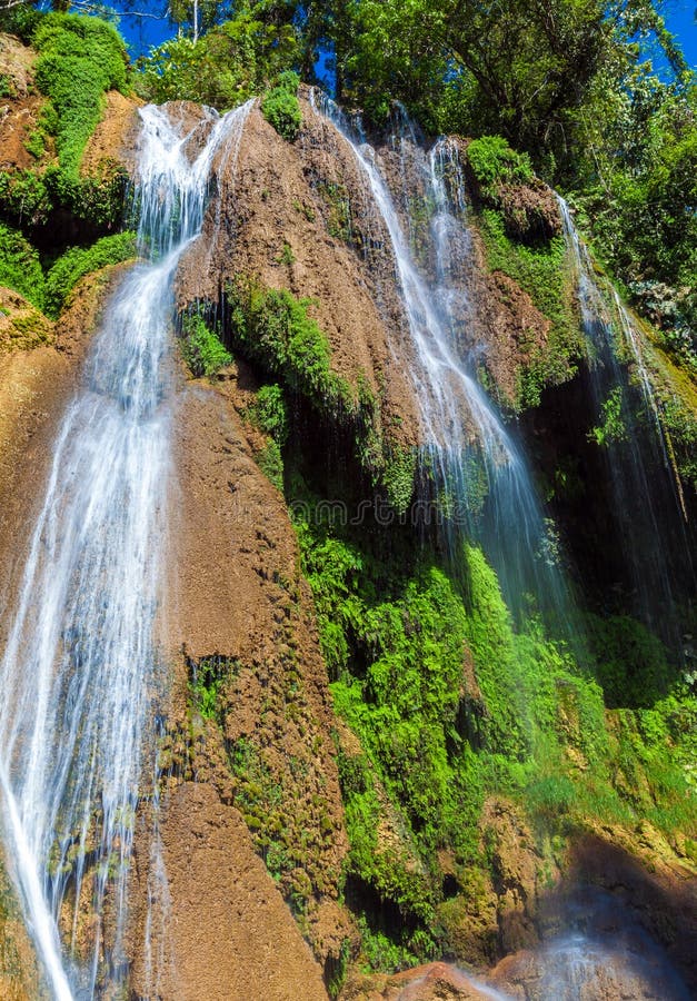 Waterfalls in Topes De Collantes Stock Photo - Image of summer, emerald ...