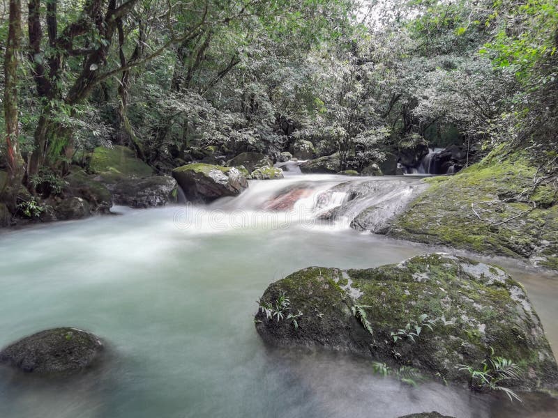 Waterfalls in Winter Mountains of Panama Stock Image - Image of winter ...