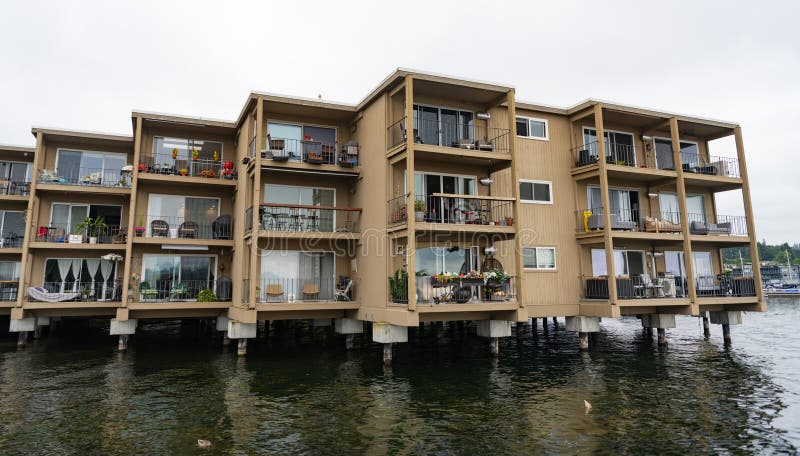 Waterfront Architecture. Building with Residential Apartment at the ...