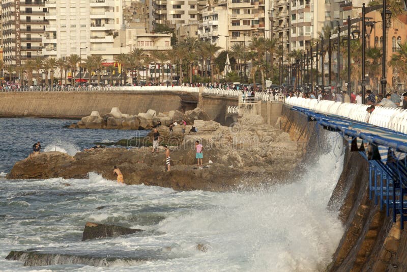 Waterfront, Beirut editorial stock image. Image of wall - 42976859