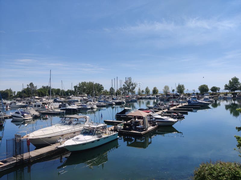 Waterfront Boat Yard with Clear Water Stock Photo - Image of ...