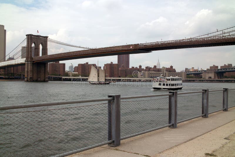 Waterfront at Brooklyn Bridge Park New York USA Stock Photo - Image of ...