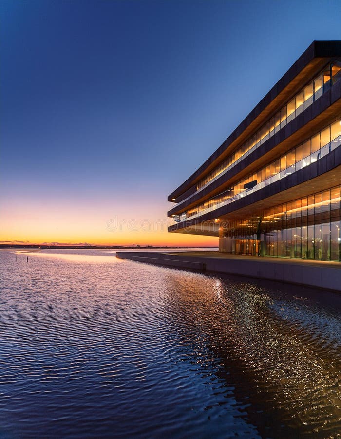 Waterfront Brutalist Library Architecture Design Stock Photos - Free ...