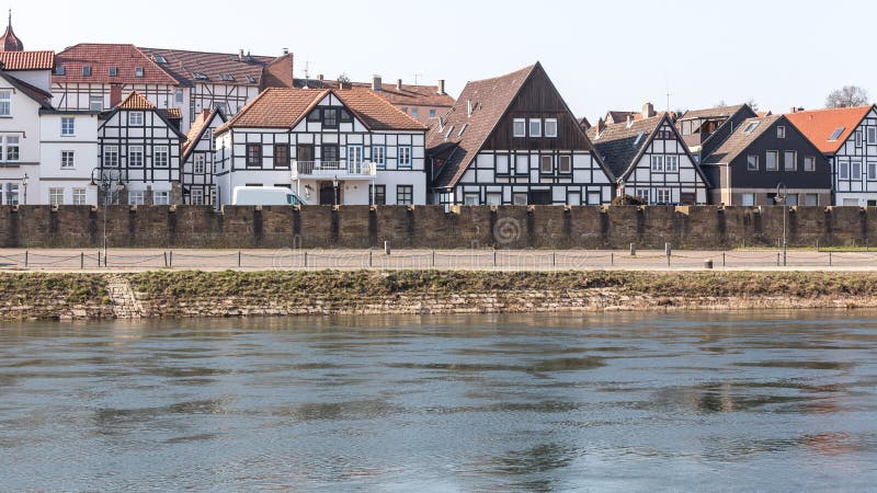 Waterfront Buildings Minden Germany Stock Image - Image of german ...