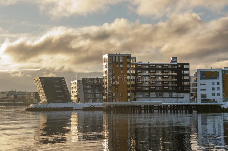 Waterfront Buildings in Tromso Norway Stock Image - Image of ...