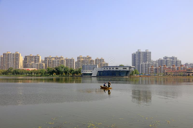 Waterfront City Building Scenery, China Stock Photo - Image of ...