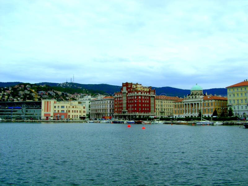 Waterfront city Trieste editorial image. Image of italy - 85024130
